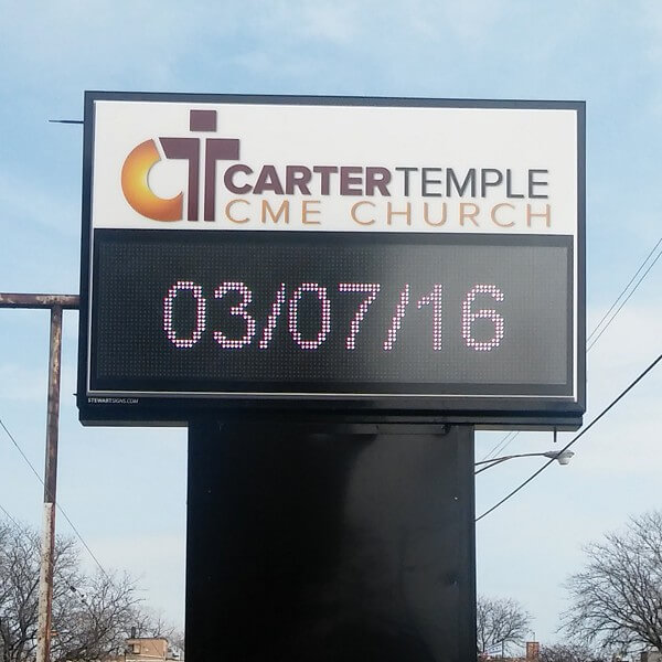 Church Sign for Carter Temple Christian Methodist Episcopal Church