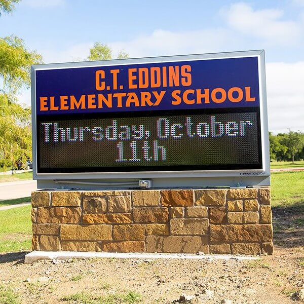 School Sign for C.t. Eddins Elementary School - Mckinney, TX