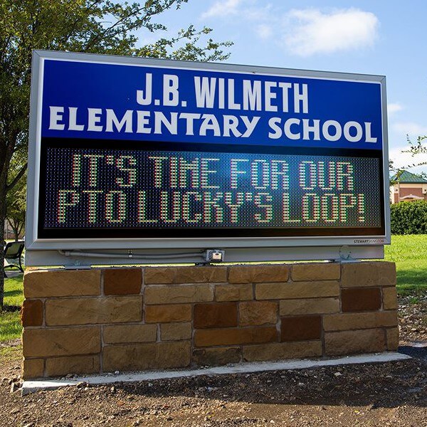 School Sign for J.b. Wilmeth Elementary School - Mckinney, TX